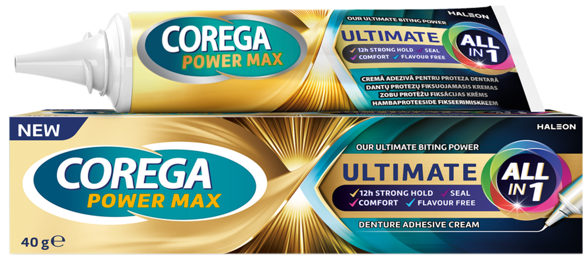 COREGA Ultimate All in 1 fiksācijas krēms zobu protēzēm, 40 g - Piegāde ...
