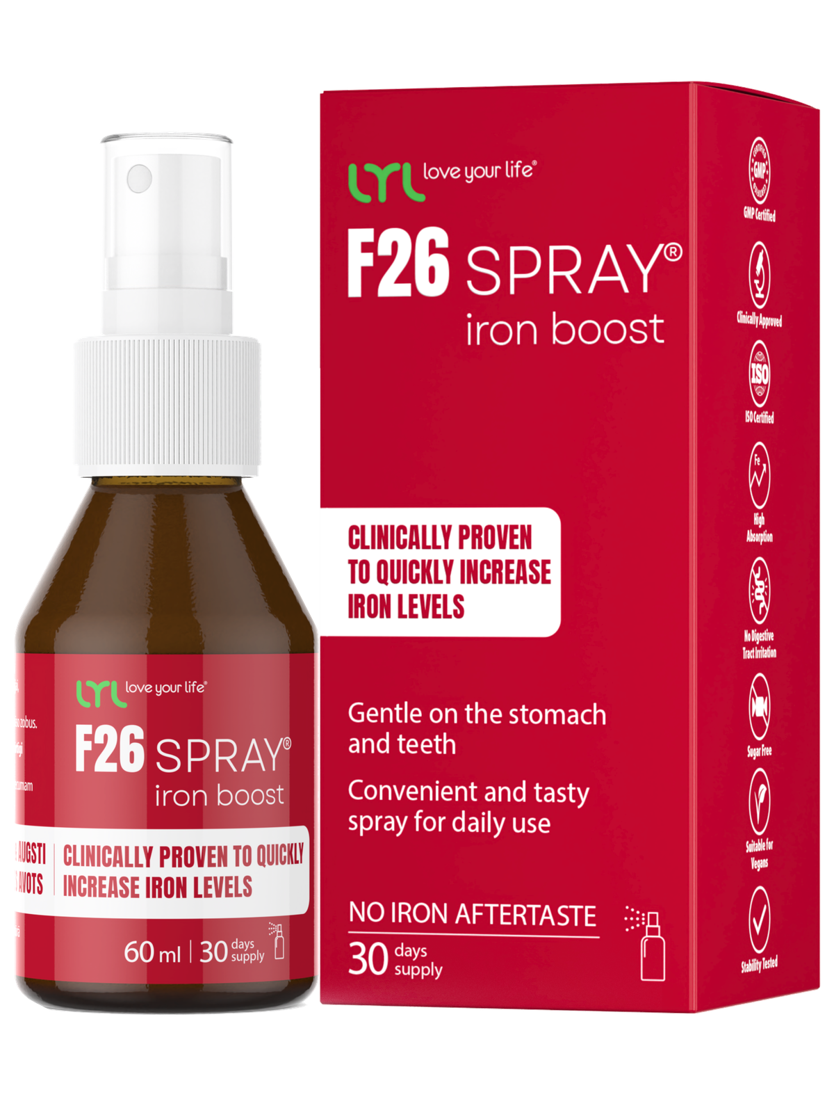 LYL F26 SPRAY iron boost sprejs, 60 ml - Piegāde visā Latvijā | Moonmart